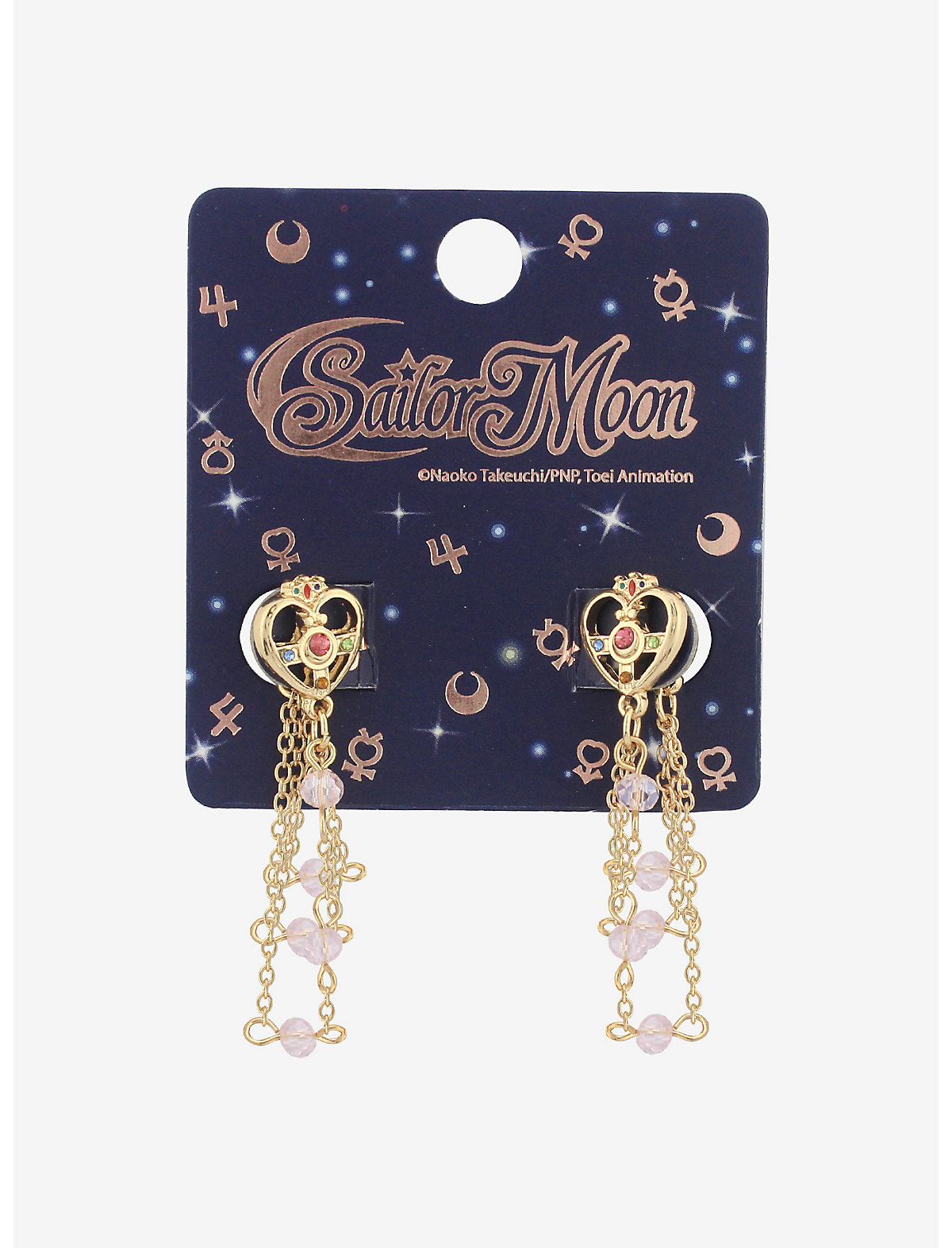 Hot Topic Cosmic Heart Front-Back Chain Earrings