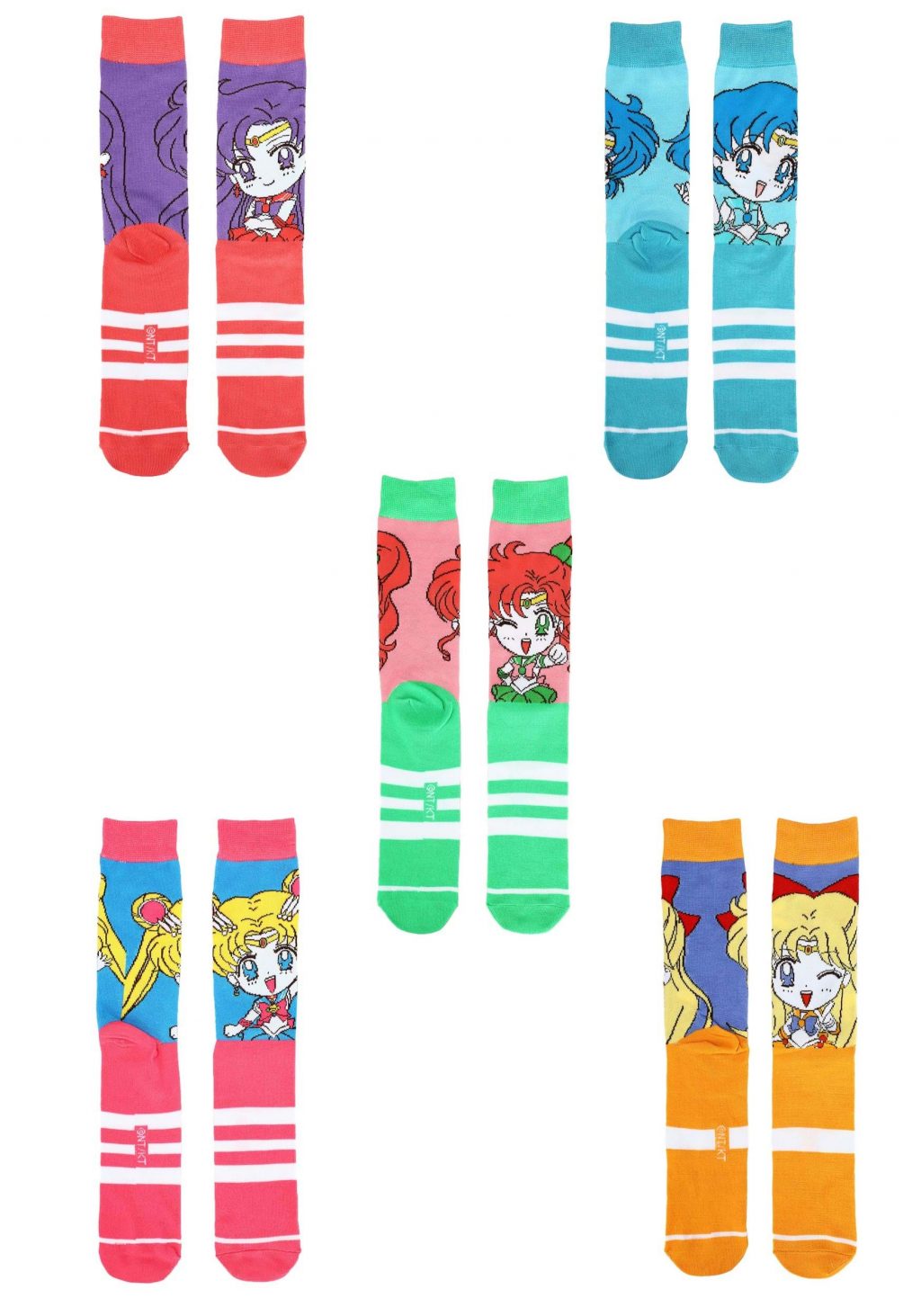 BioWorld: 5 Pack Sailor Moon Characters Casual Socks for Adults