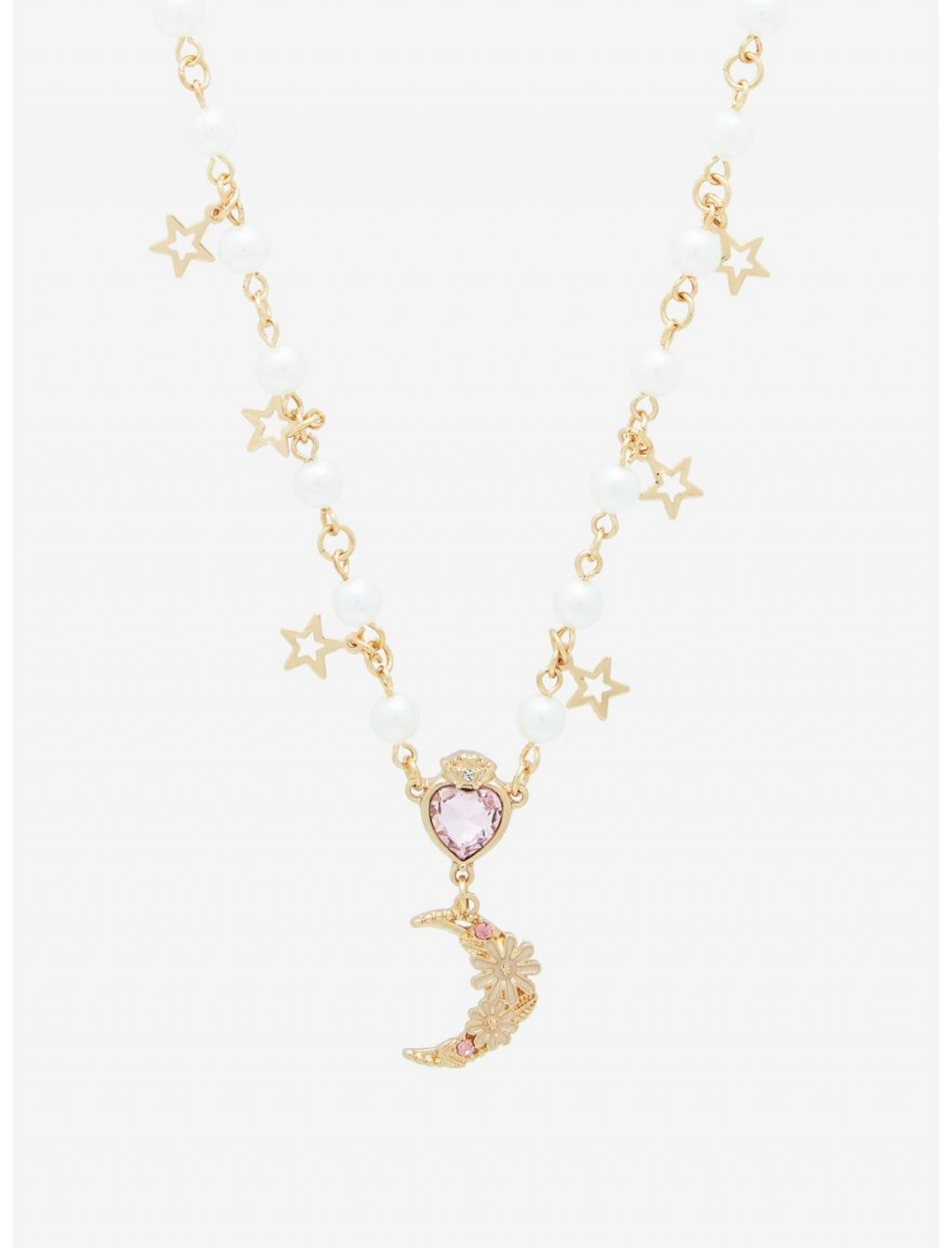 BoxLunch: Super Sailor Chibi Moon Floral Crescent Moon Necklace
